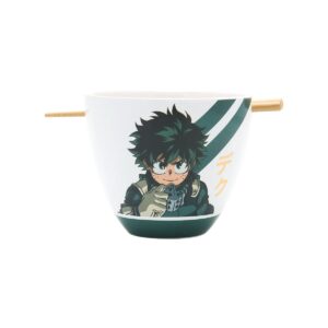 Hot Topic My Hero Academia Chibi Deku & Bakugo Ramen Bowl With Chopsticks