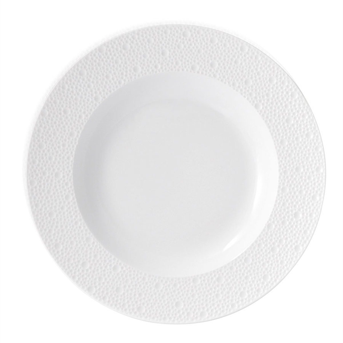 Bernardaud Ecume White Rim Soup 9"