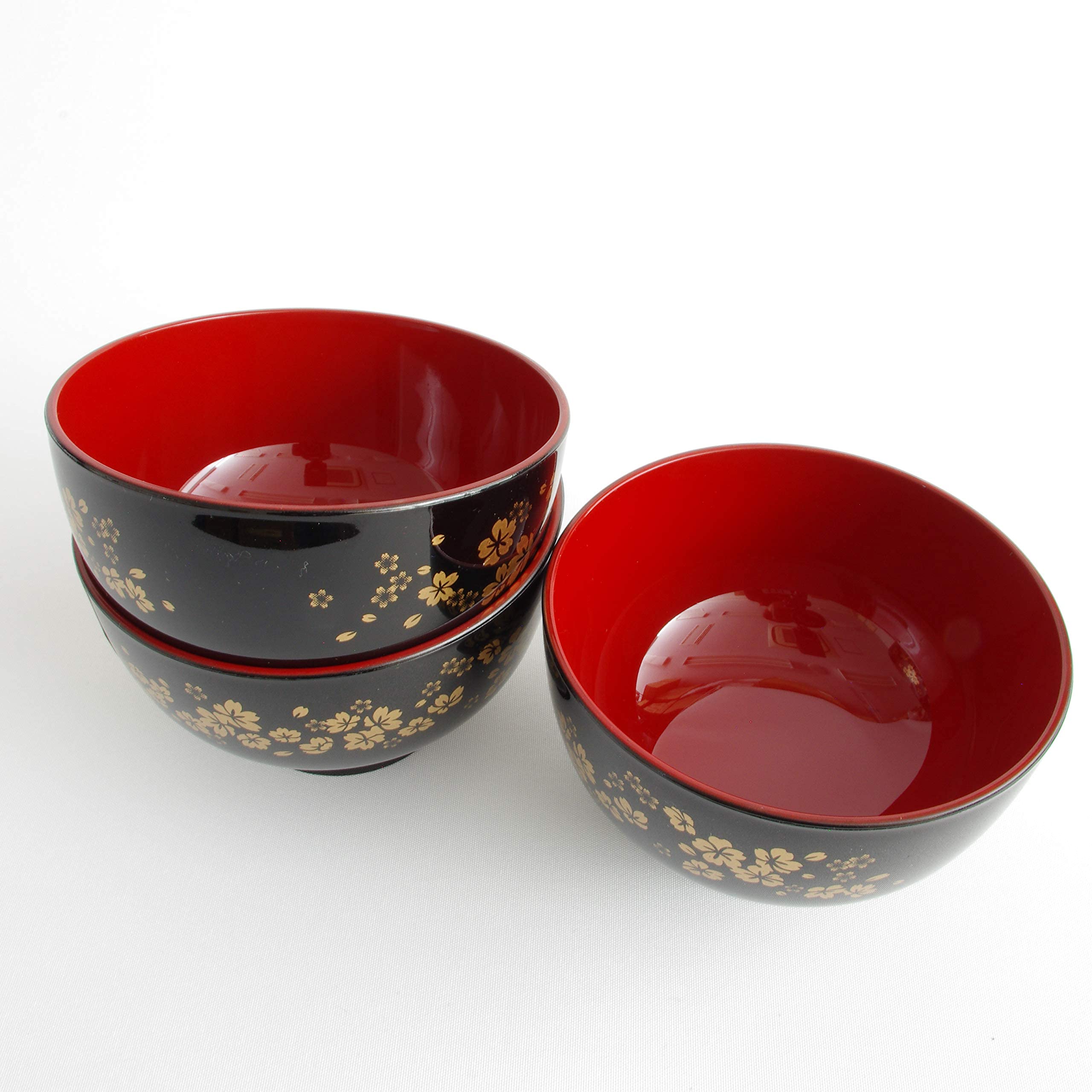 OTSUMAMI TOKYO Sakura Cherry Brossom Pattern Soup Bowl, Tonjiru Cup for Miso Soup, Noodles, Rice bowl, Donburi Dishwasher Safe, Made in Japan (2pcs, Small 4.3 x 2.6 in. 12.2 fl oz)