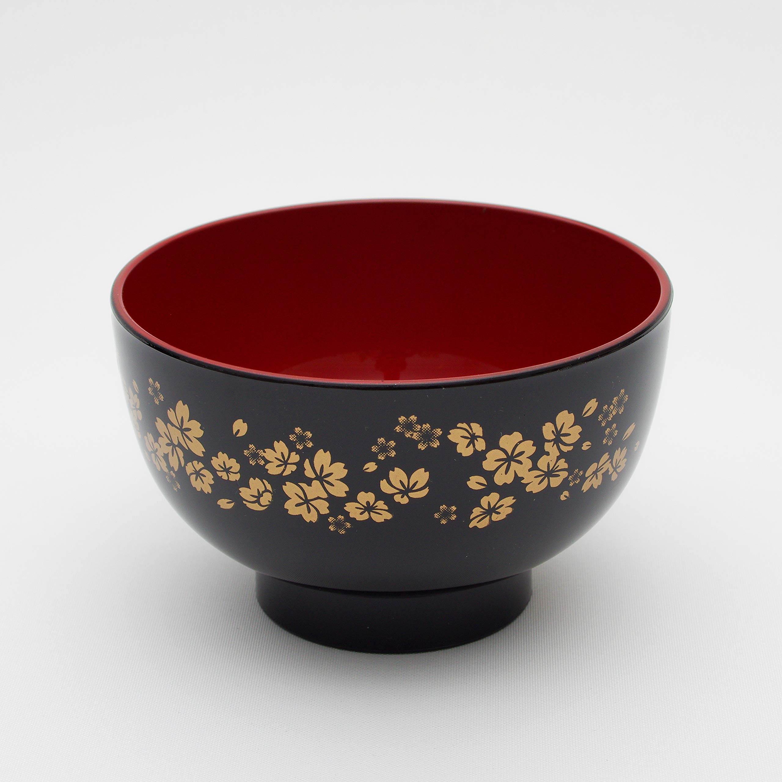 OTSUMAMI TOKYO Sakura Cherry Brossom Pattern Soup Bowl, Tonjiru Cup for Miso Soup, Noodles, Rice bowl, Donburi Dishwasher Safe, Made in Japan (2pcs, Small 4.3 x 2.6 in. 12.2 fl oz)