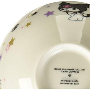 金正陶器(Kaneshotouki) Sanrio 315110 Kuromi Stars Rice Bowl, Made in Japan, White