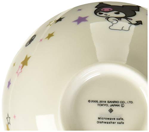 金正陶器(Kaneshotouki) Sanrio 315110 Kuromi Stars Rice Bowl, Made in Japan, White