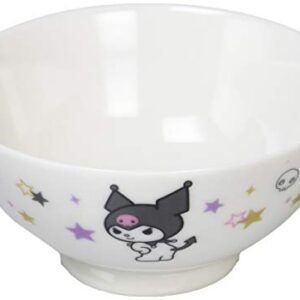 金正陶器(Kaneshotouki) Sanrio 315110 Kuromi Stars Rice Bowl, Made in Japan, White