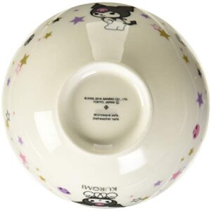 金正陶器(Kaneshotouki) Sanrio 315110 Kuromi Stars Rice Bowl, Made in Japan, White