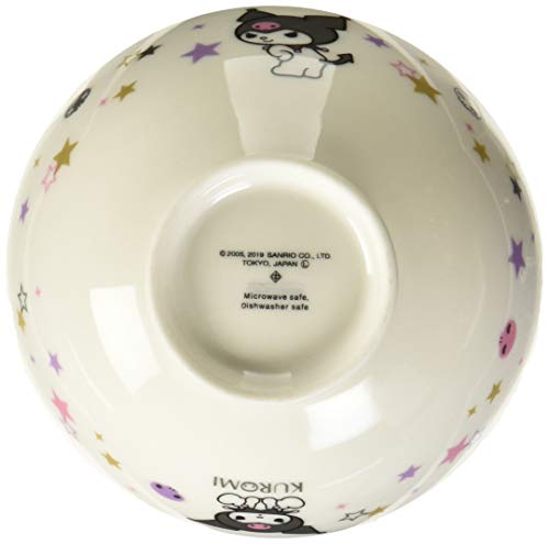 金正陶器(Kaneshotouki) Sanrio 315110 Kuromi Stars Rice Bowl, Made in Japan, White