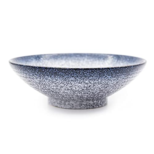 Moon Market 9-inches Large Ceramic Japanese Ramen Bowl Set of 2, Blue