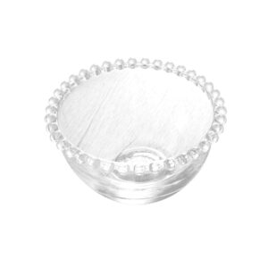 sizikato transparent glass dessert bowl fruit salad bowl with beaded edges.