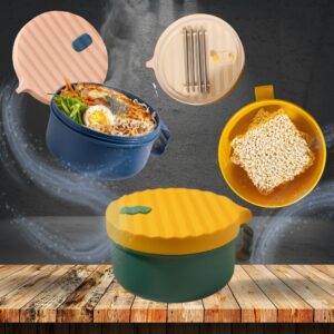 ai love peace microwave ramen bowl set noodle bowls with lid speedy ramen cooker in minutes bpa free and dishwasher safe for office college dorm room instant cooking