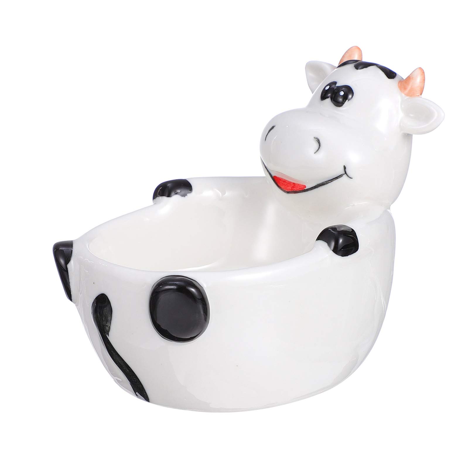 DOITOOL Ceramic Salad Bowl Cereal Bowl Dishes and Plates Creative Fruit Plate Animal Cow Decorative Storage Bowls Porcelain Bowls for Kitchen Bowl for Desserts Candy