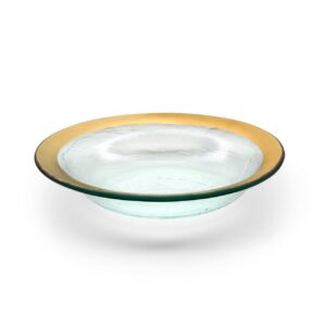 annieglass roman antique 15oz. deep bowl with 24k gold rim, 9"