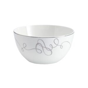 Mikasa Love Story Platinum Banded All Purpose Bowls, Set of 4, White