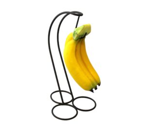 dependable industries inc. essentials matte black banana tree holder ripen fruit evenly prevents bruising & spoiling fruit stand modern circle base design