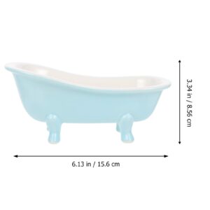 Hemoton Blue Ceramic Dessert Bowls Bathtub Shape Food Serving Bowl Reusable Ice Cream Bowl Household Candy Bowl Dish Appetizer Bowls for Home Restaurant