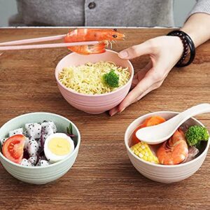 Unbreakable Eco Friendly Wheat Bowls | Wheat Straw Color Bowls Set Of 4 Pcs 20 Oz | Microwave And Dishwasher Safe Super Strong Big Bowls For Serving Soup, Salad, Oatmeal Etc.