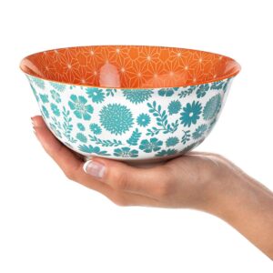 Annovero Mugs, Cereal Bowls. Cute and Colorful Porcelain Dishes for Kitchen, Microwave and Oven Safe. Bundle