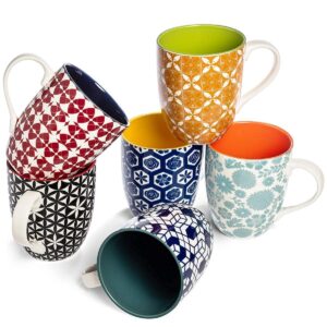 Annovero Mugs, Cereal Bowls. Cute and Colorful Porcelain Dishes for Kitchen, Microwave and Oven Safe. Bundle