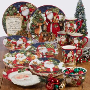 Certified International Magic of Christmas Santa 36 oz. Soup/Cereal Bowls, Set of 4, Multicolored