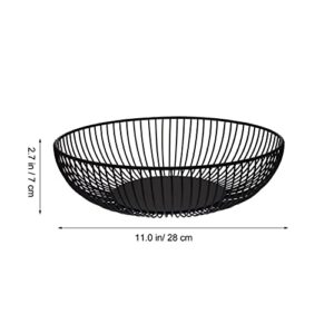 Garneck Decorative Bowl Wrought Iron Storage Basket Kitchen Wire Vegetable Bowl Chicken Food Decorative Drain Fruit Basket Mesh Decorate Kitchen Counter Bread Snack Coffee