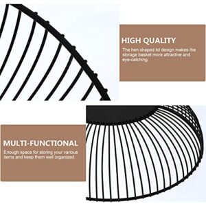 Garneck Decorative Bowl Wrought Iron Storage Basket Kitchen Wire Vegetable Bowl Chicken Food Decorative Drain Fruit Basket Mesh Decorate Kitchen Counter Bread Snack Coffee