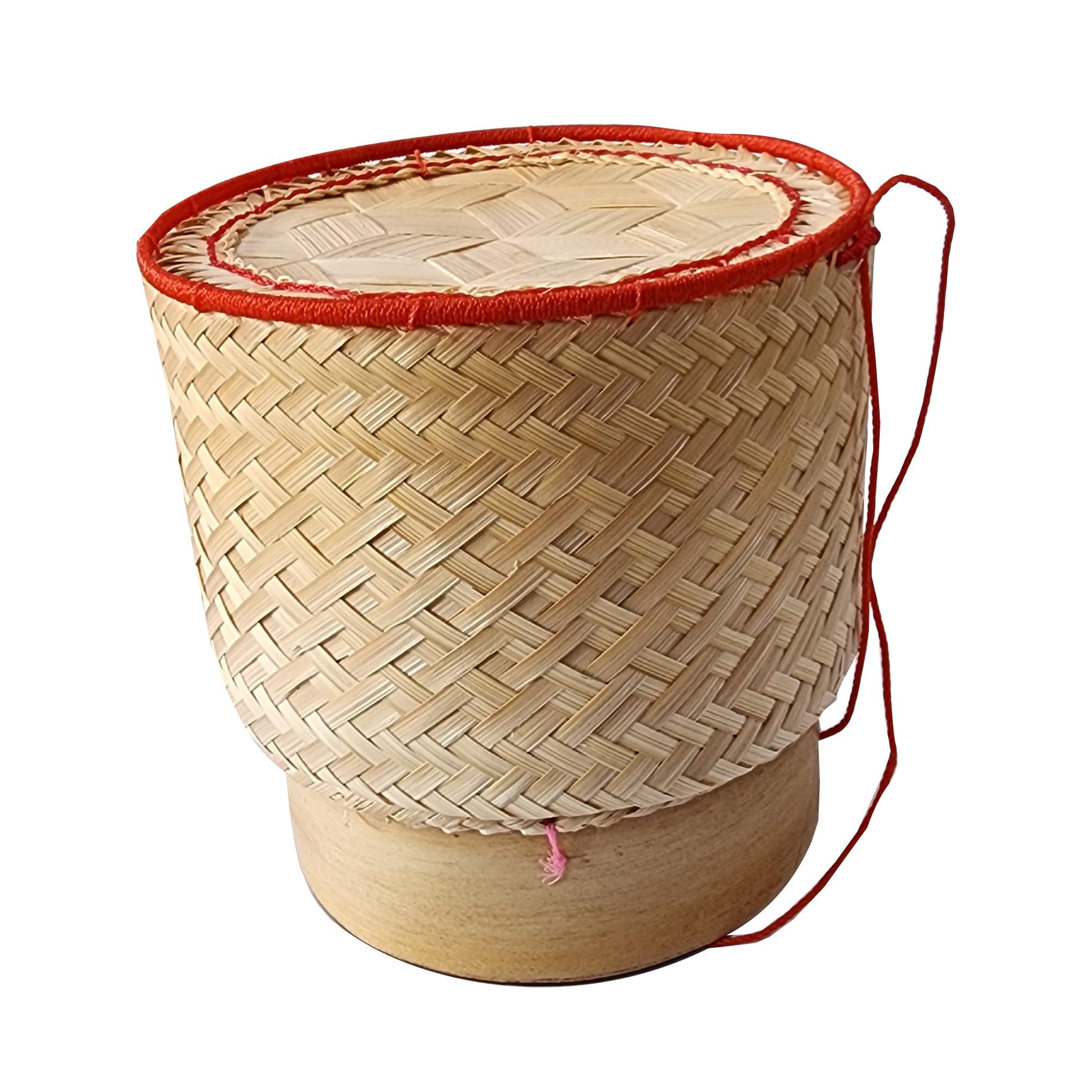 Sticky Rice Basket Kratip Container Thai Serving Bowl Bamboo Thai Laos Traditional Weave Wickerwork Serving Travel After Keep Warm