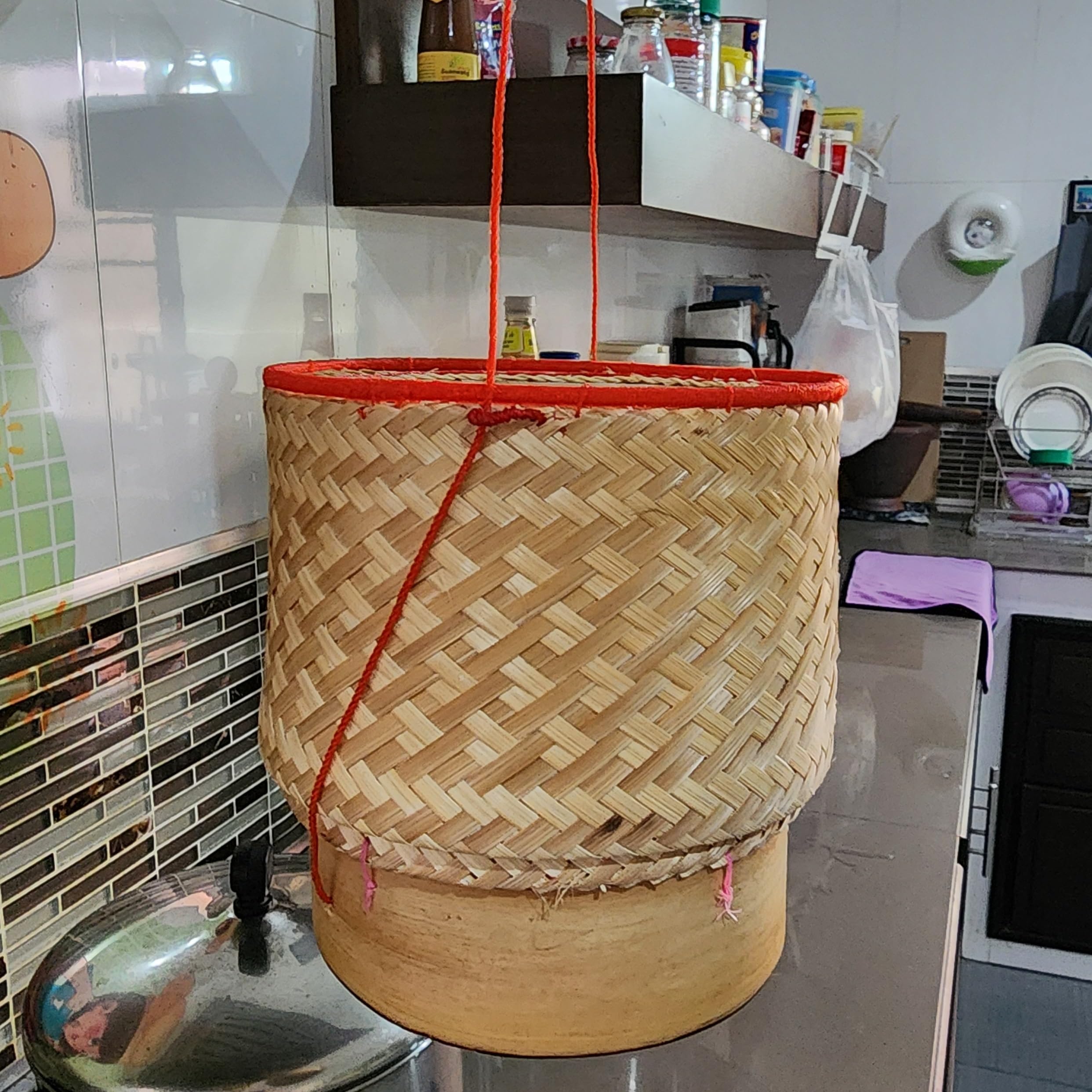 Sticky Rice Basket Kratip Container Thai Serving Bowl Bamboo Thai Laos Traditional Weave Wickerwork Serving Travel After Keep Warm