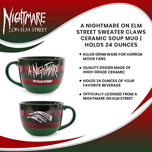 Silver Buffalo A Nightmare on Elm Street Sweater Claws Ceramic Soup Mug | Holds 24 Ounces