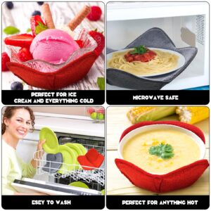 6 Pieces Bowl Holder Microwave Bowl Cozy Small Bowls Holder Bowl Potholders for Microwave Hot Plate Bowl Food Temperature for Home Kitchen Key Holder Sponge and Microfiber