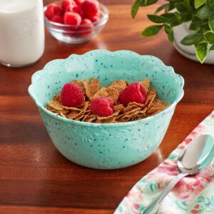 TPW Ltd The Pioneer Woman Juliette Melamine Bowl, Teal, 6.5 Set of 8