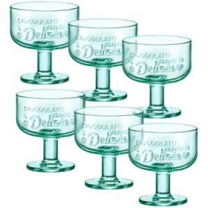 bormioli rocco graphica 9.5 oz. dessert cup, federal green, set of 6