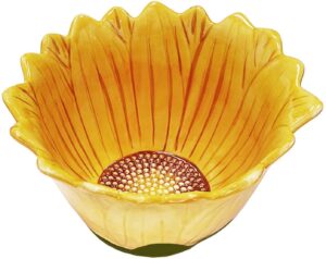 mozacona ceramic relief sunflower soup bowl hand painted dessert bowl salad bowl