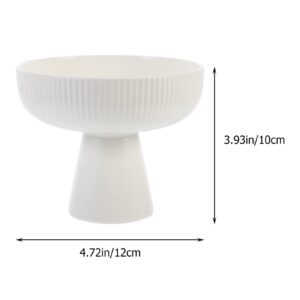 White Footed Bowl Ceramic Dessert Cup Ice Cream Bowls Sundae Cups Footed Dessert Bowls Yogurt Bowl Pudding Bowl Nordic Style Ice Cream Cup Decorative Display Stand