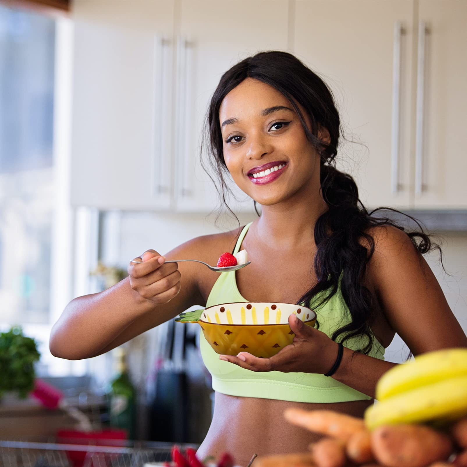 NOLITOY Soup Bowls Soup Bowls Ceramic Salad Bowl Fruit Shaped Fruit Bowl Big Mixing Bowl Serving Bowl Serving Salad Popcorn Dips Condiments Snack Oatmeal Yellow Oatmeal Bowl Glass Mixing Bowls