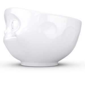 FIFTYEIGHT PRODUCTS TASSEN XL Porcelain Bowl, Tasty Face Edition, 33 oz. White (Single Bowl), Extra Large Bowl