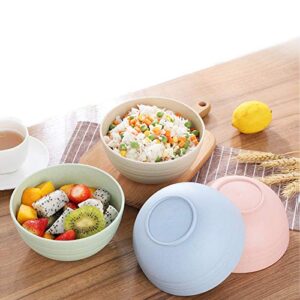 Cereal Bowl Large, 24 OZ Ramen, Dessert, Salad Bowls Set of 4, Soup, Rice, Breakfast, Snack, Noodle, Fruit, Plastic Bowls for Kitchen, Microwave Safe Bowls, Wheat Straw Dinnerware Sets, Dinner Bowls