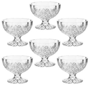 lavo home dessert ice cream cups mini truffle bowls, salad fruit glass dish crystal style - lead (pb) free (6)