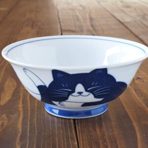 Japanese Cute Cat Design 7.48 Inches Soup Ramen Noodle or Serving Bowl Hachiware from Japan