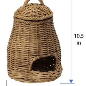 KOUBOO 1020027 Wicker Garlic Fruit and Vegetable Storage Basket, Small, 7.5" x 7.5" x 10.5" , brown