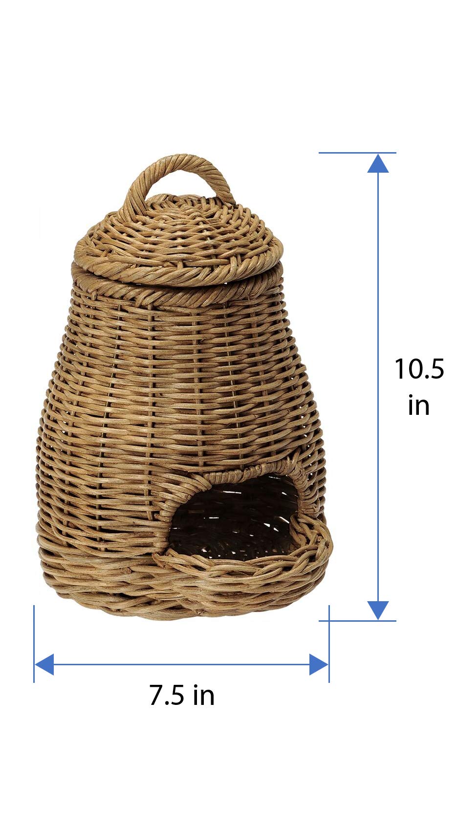 KOUBOO 1020027 Wicker Garlic Fruit and Vegetable Storage Basket, Small, 7.5" x 7.5" x 10.5" , brown