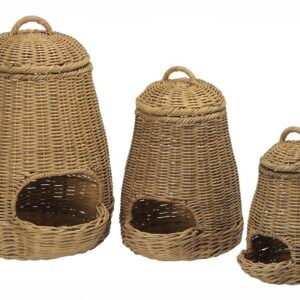 KOUBOO 1020027 Wicker Garlic Fruit and Vegetable Storage Basket, Small, 7.5" x 7.5" x 10.5" , brown