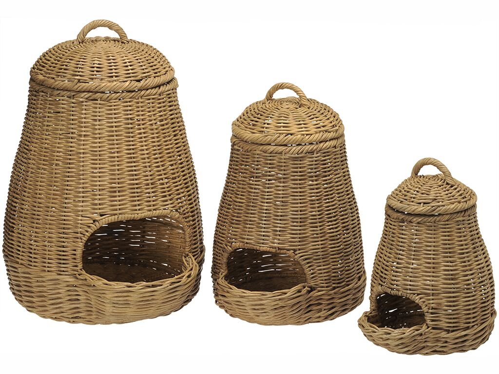 KOUBOO 1020027 Wicker Garlic Fruit and Vegetable Storage Basket, Small, 7.5" x 7.5" x 10.5" , brown