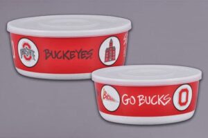 magnolia lane ohio state university go bucks bowl, set of 2, melamine, kitchen accessories