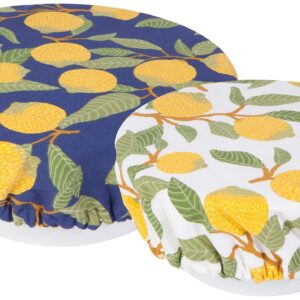 Now Designs Lemons Save It Reusable Cotton Bowl Covers 7.5 and 9.25 inch, Set of 2