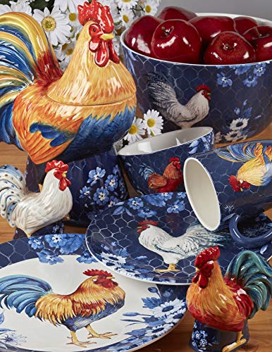 Certified International Indigo Rooster 24 oz. Ice Cream/Dessert Bowls, Set of 4, Multicolor