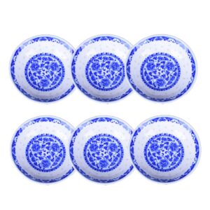 Fashion & Lifestyle Blue and White Floral Ceramic Dip Bowls Set, Porcelain Dip Mini Bowls Soy Sauce Dish, dipping Bowls, Appetizer side dishes for party, family,set of 6