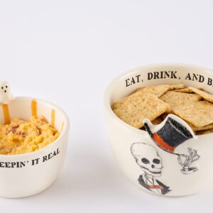 Mud Pie Halloween Nested Dip Bowl Set of 2 (Skeleton)