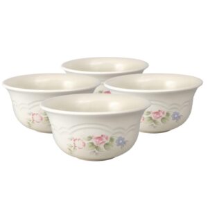 pfaltzgraff tea rose deep soup/cereal bowl (6-inch, set of 4)