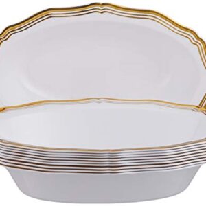 Elegant Aristocrat Collection White/Gold Dessert Bowls (Pack of 10) - Unmatched Quality - Perfect for Dinner Parties & Special Occasions