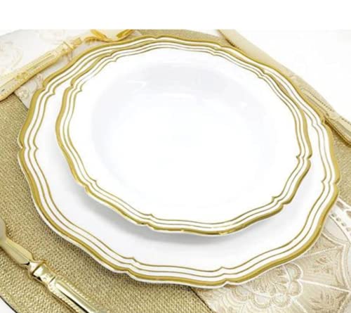 Elegant Aristocrat Collection White/Gold Dessert Bowls (Pack of 10) - Unmatched Quality - Perfect for Dinner Parties & Special Occasions