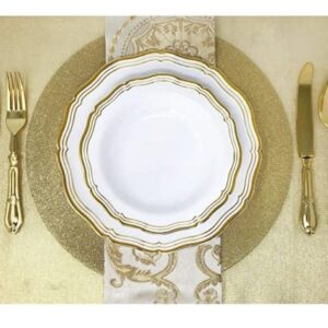 Elegant Aristocrat Collection White/Gold Dessert Bowls (Pack of 10) - Unmatched Quality - Perfect for Dinner Parties & Special Occasions