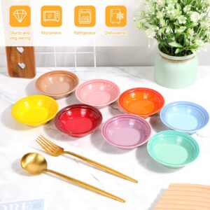 Ramede 24 Pcs Ceramic Dipping Bowls 3.5 oz Soy Sauce Dishes Terracotta Pinch Bowl Small Condiments Server Dish for Cooking Prep, Sushi, Sauce, Snack, Tea Bags and Soy, 8 Colors